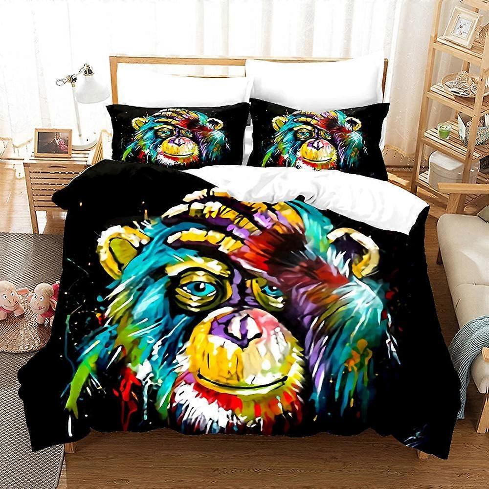 Duvet Cover Colorful Monkey Bedding Set Microfiber Hypoallergenic ...