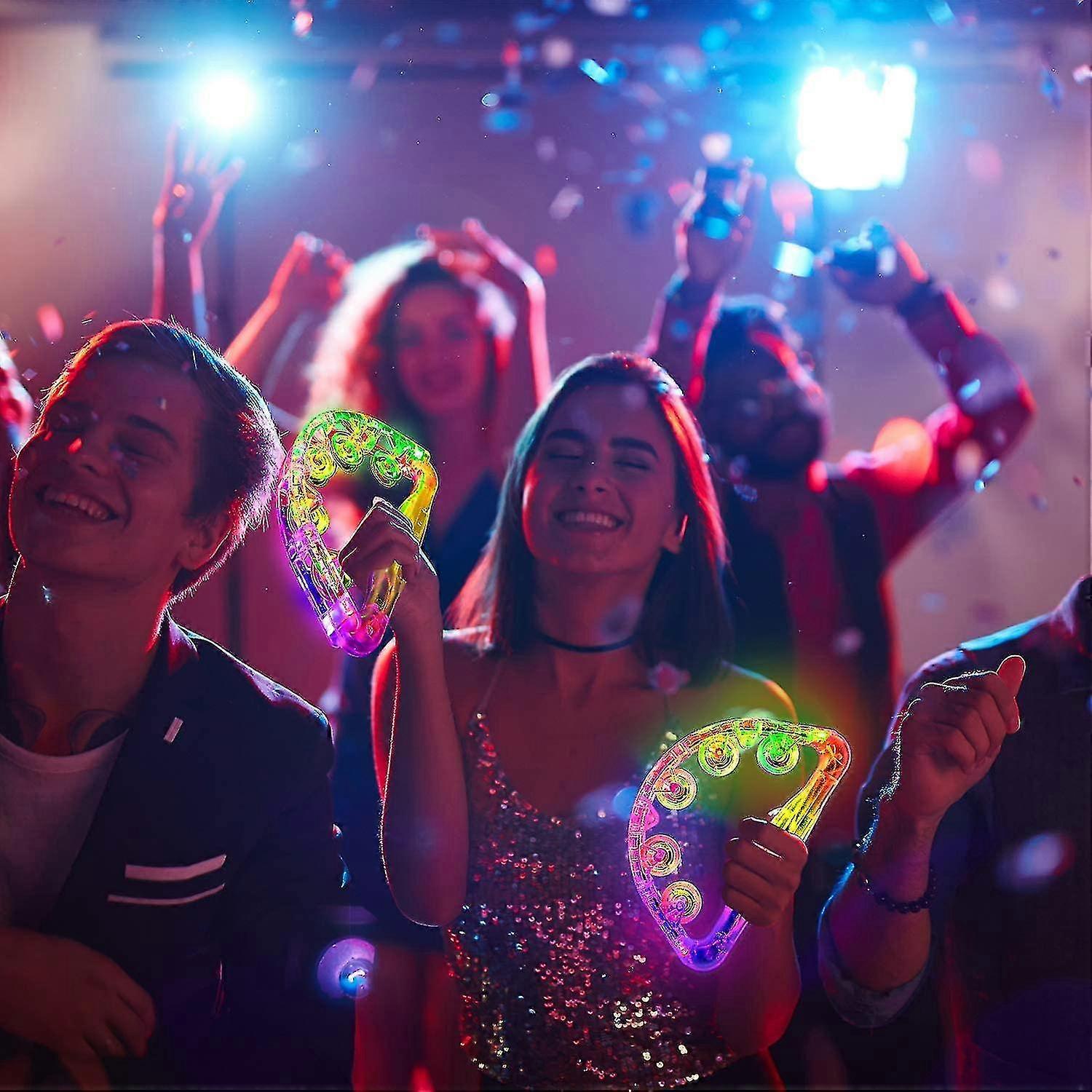 Light Up Tambourine Musical Flashing Tambourine Handheld Percussion ...
