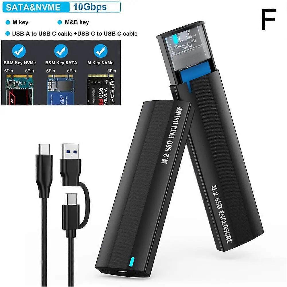 Aluminum M.2 To USB NVMe SATA SSD Enclosure Reader Solid State Drive Enclosure USB3.1 TypeC M2 ...
