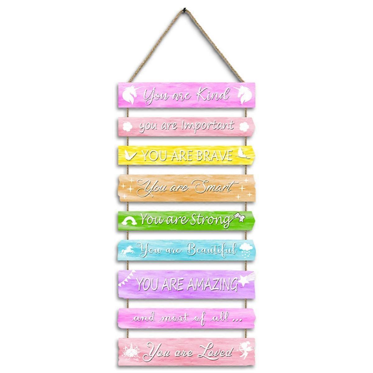 Girls Room Decor Bedroom Inspirational Wall Art for Kids Rainbow Wall ...