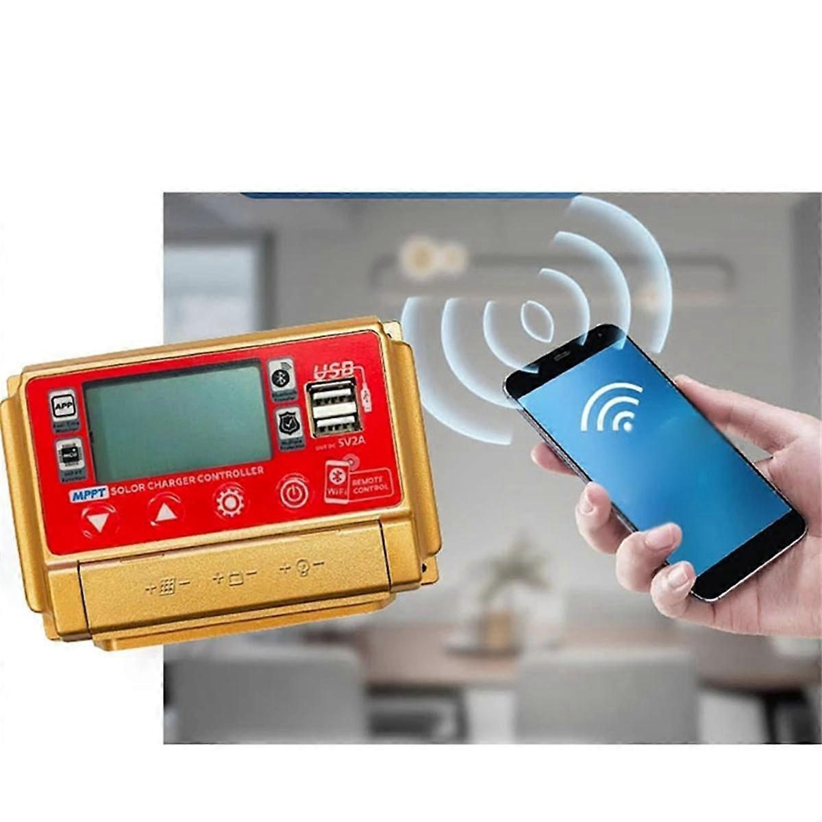 12/24V MPPT Solar Charge Controller Wifi Bluetooth Solar Panel Battery ...