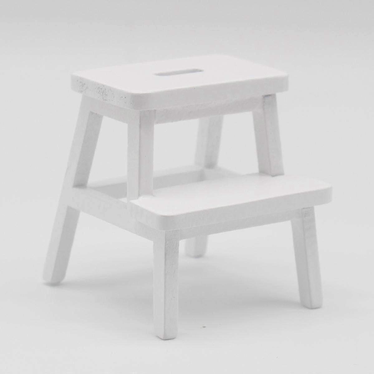 1/12 Miniature Cat Step Stool Wooden Kitten Footstool Double-Layer Sit ...