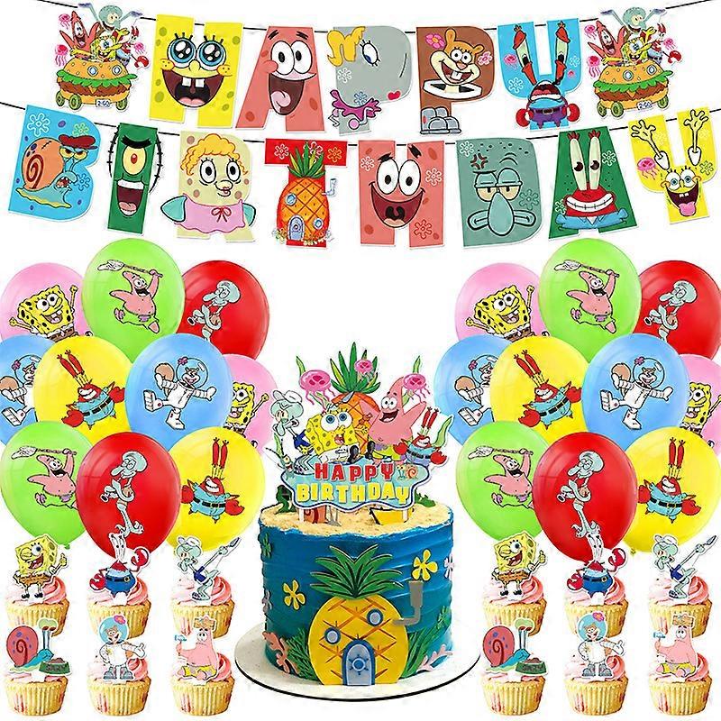 SpongeBob SquarePants Birthday Party Supply Disposable Banner Cake ...