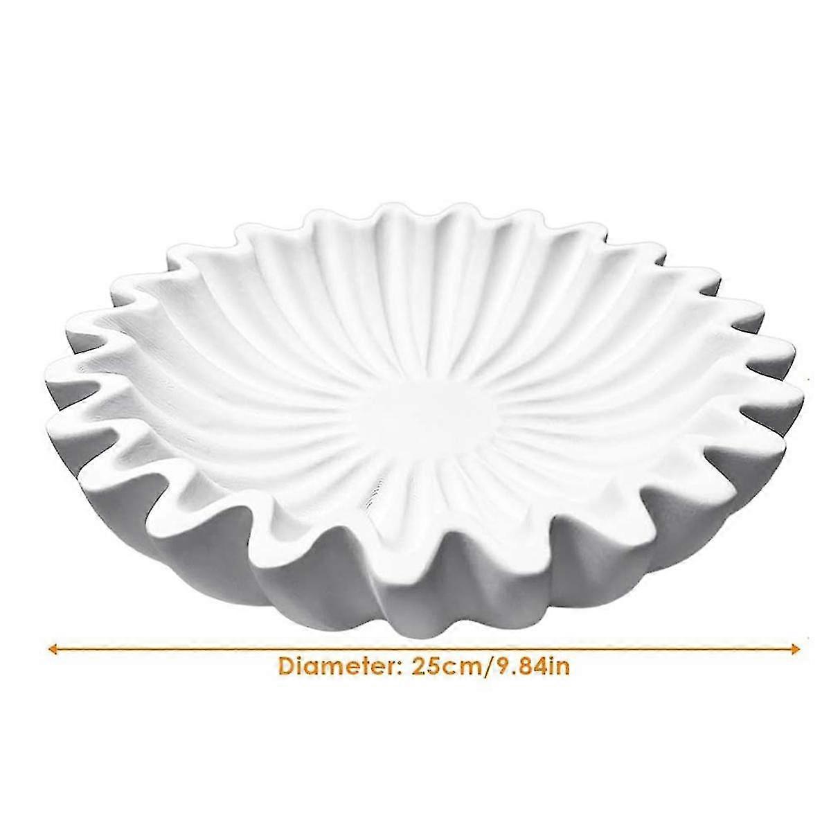 Fluted Ruffle Decorative Bowl Resin Scallop Fruit Bowl Key Bowl for ...
