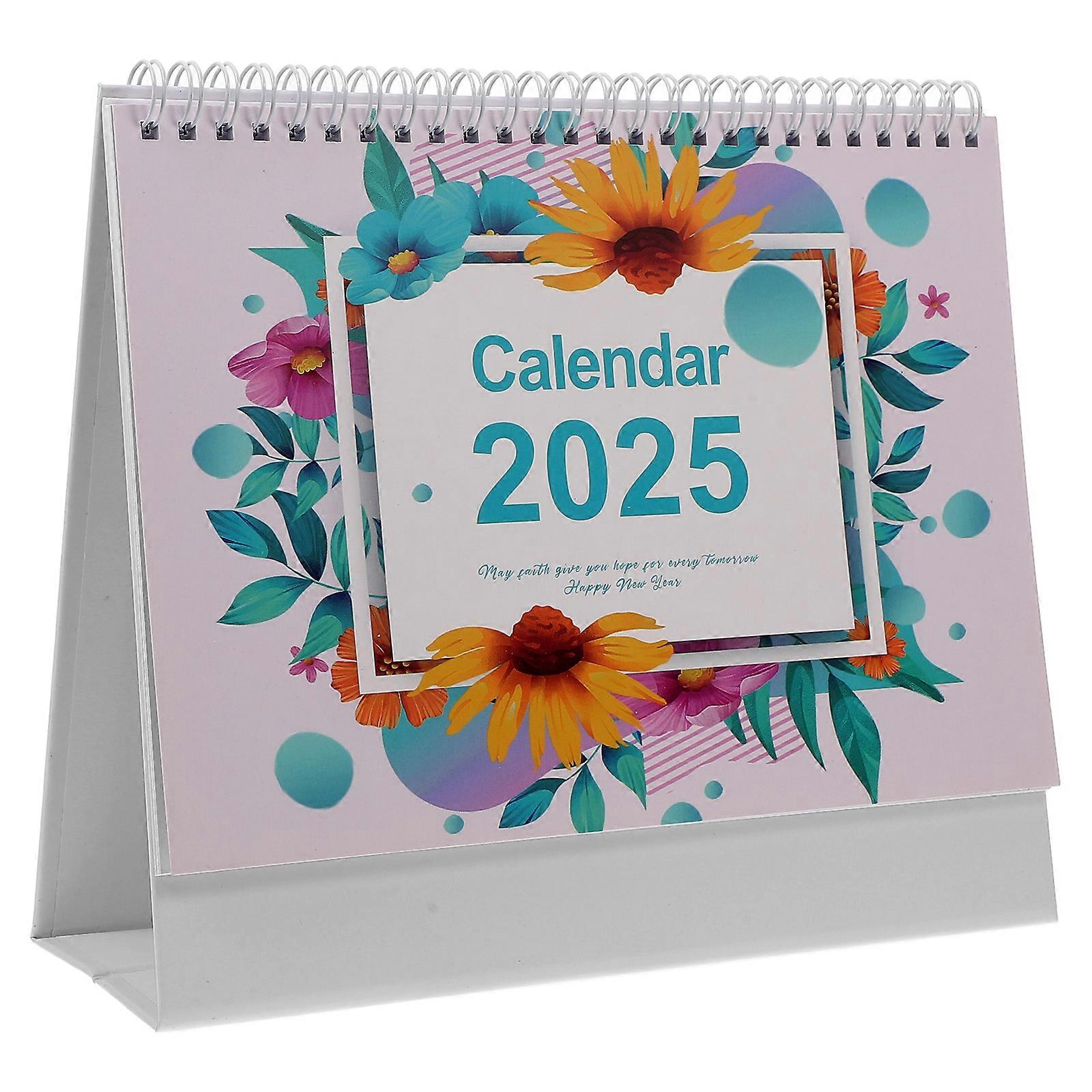 Monthly Calendar 2025 Desk Calendar Spiral Calendar Standing Flip ...