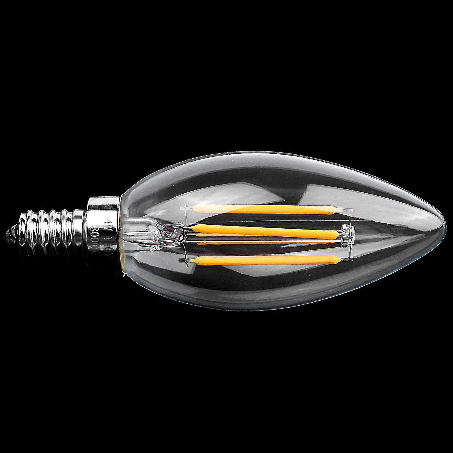 E12 4w Edison Candle Flame Filament Led Light Bulb Lamp 10*3.5cm ...