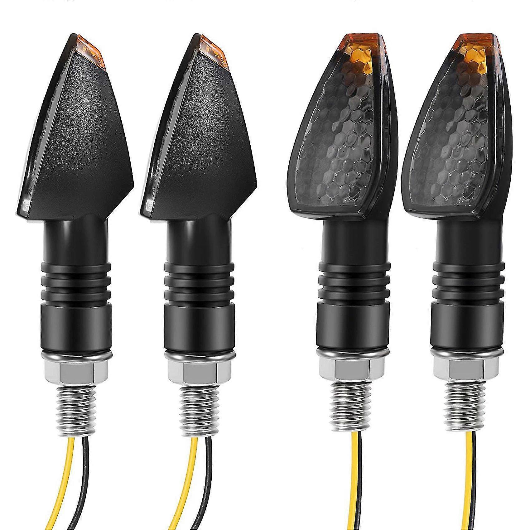 4 Pieces Motorcycle Indicators Flowing Turn Signal Lights 14 Led 12v ...