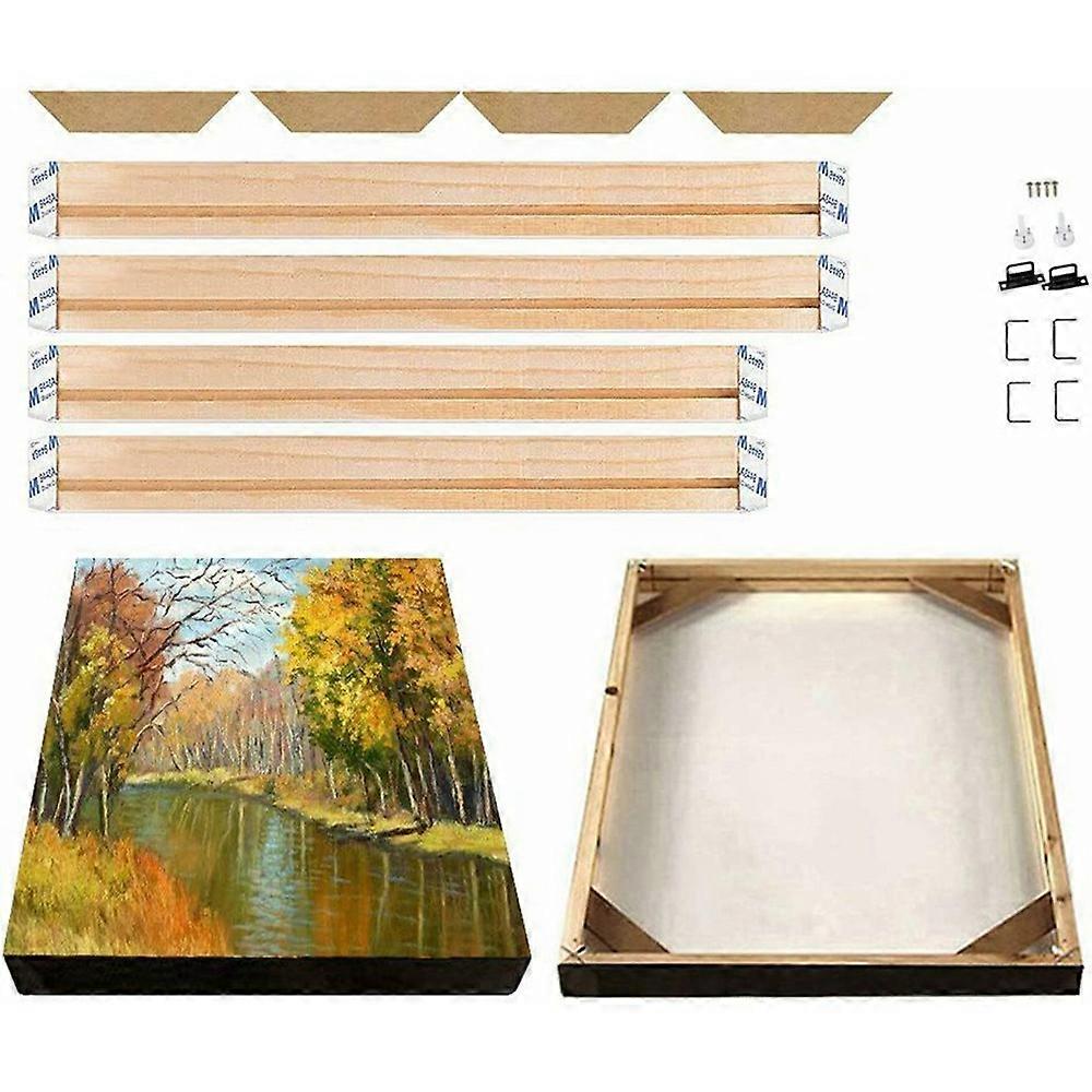 20 x 30cm Wooden Canvas Stretcher Bars Frames Kit DIY Solid Wood Strips ...