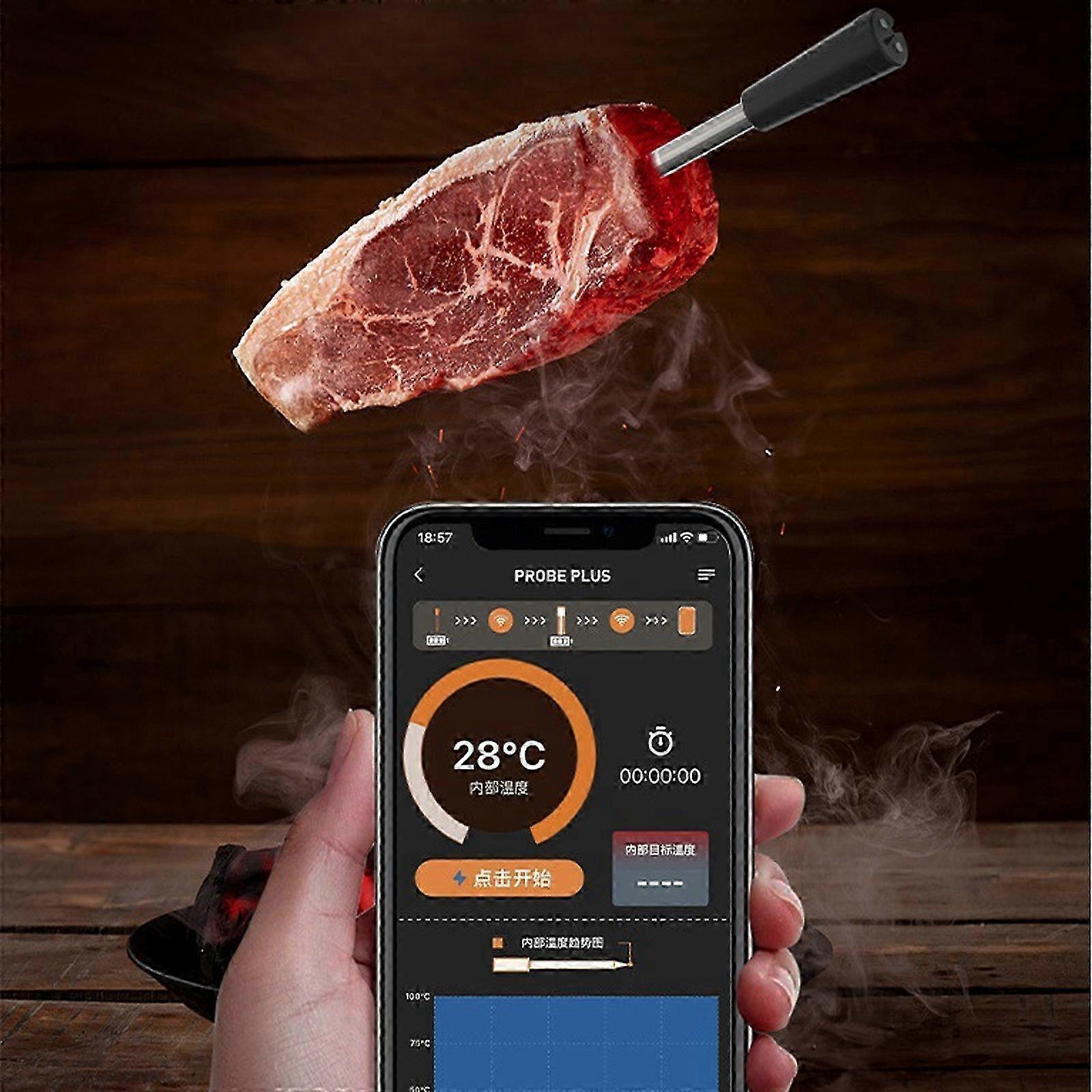 50m Long Range Smart Wireless Meat Thermometer with Bluetooth For The ...