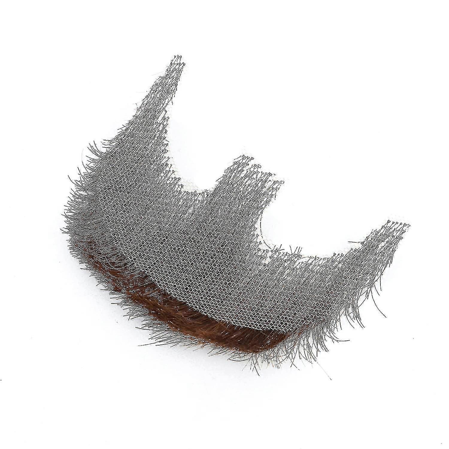 Fake Beard Realistic 100% Human Hair Full Hand Tied Goatee Brown For ...