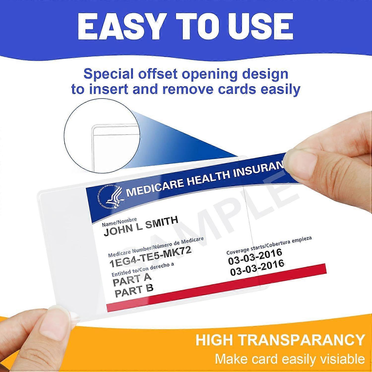 10 PCS Social Security Card Protector Sleeves/New Medicare Card ...