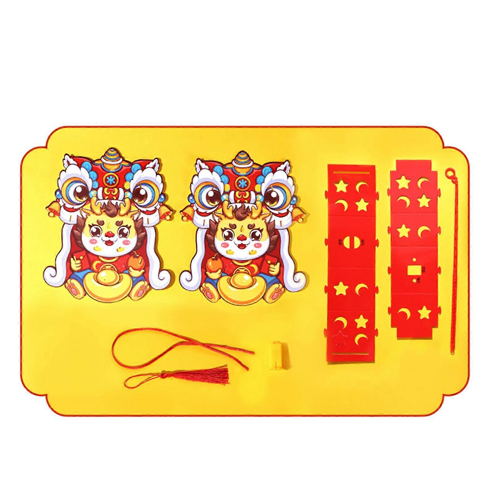 Chinese New Year Decor DIY Lamp Kits Children Portable Luminous Lamps ...