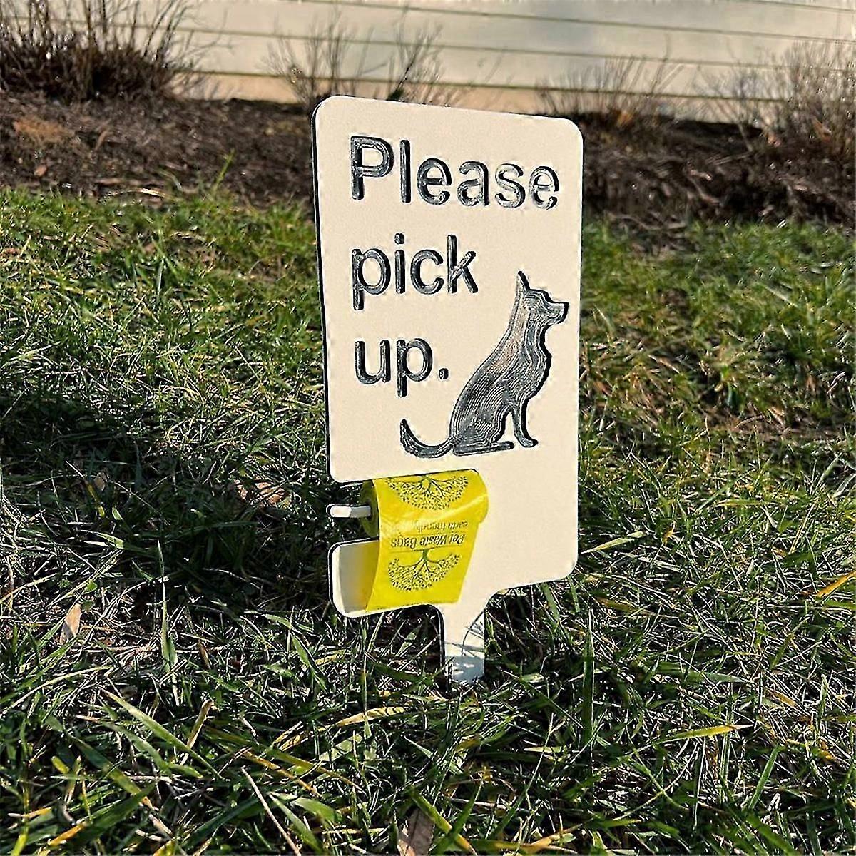 Outdoor Poop Pick-Up Sign Pet Poop Clean-Up Reminder Sign Lawn Warning ...