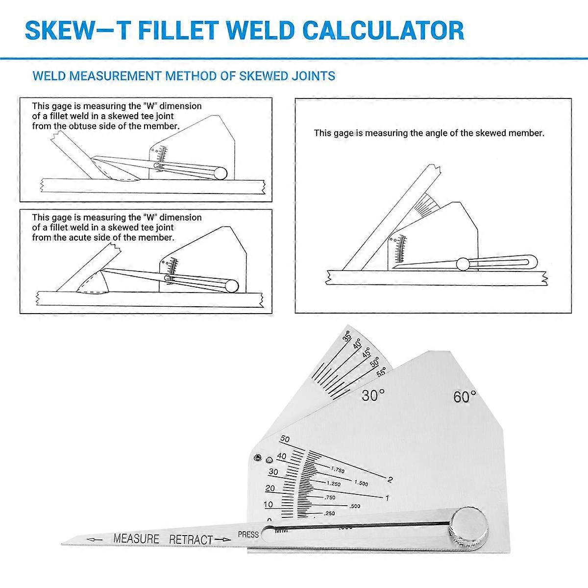 Skew-T Fillet Weld Gauge Gage Checking Angle of Vertical Member Weld ...