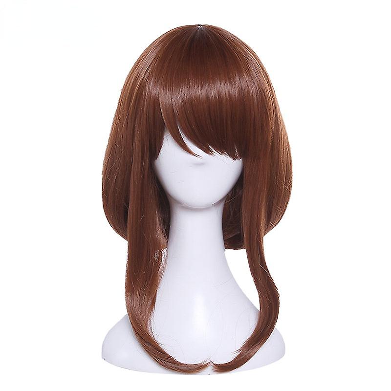 Mha ochako uraraka cosplay wigs bnha cosplay brown short heat resistant ...