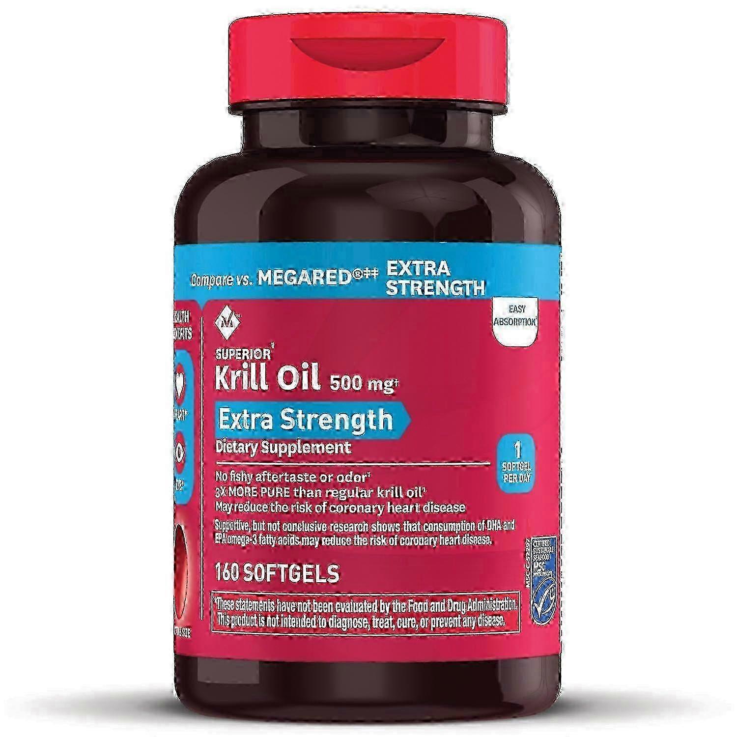 Member's Mark Extra-strength Antarctic Pure Krill Oil, 500 Mg, 160 Ea ...