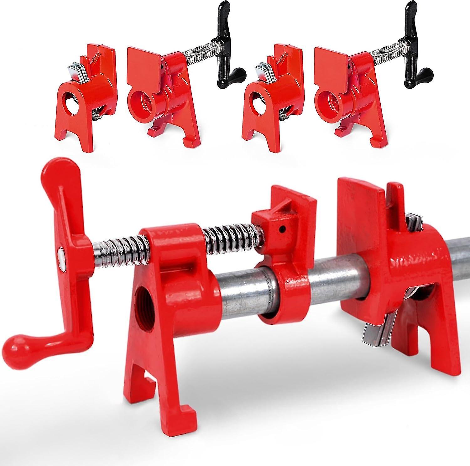 3/4 Pipe Clamps Woodworking Set, 1 Set Heavy Duty Wood Pipe Clamps ...