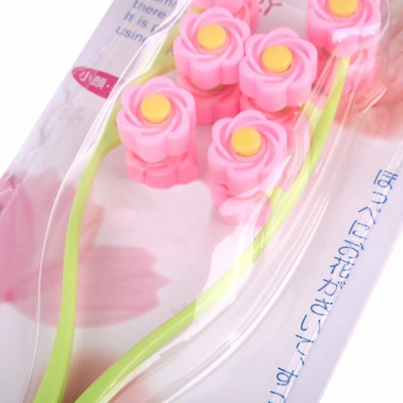 Flower type elastic facial massager face-lift massage roller slimming ...