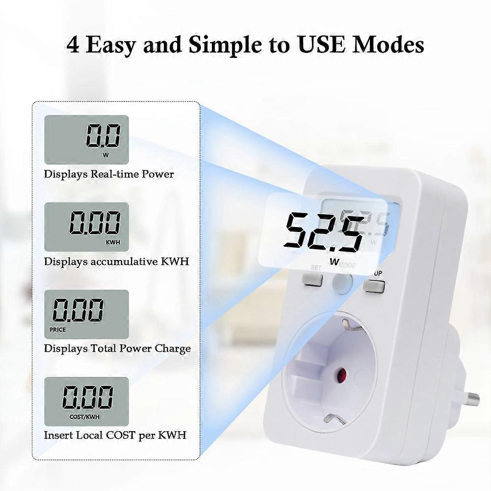 Digital Energy Meter Wattmeter LCD Power Monitor Electricity Test ...