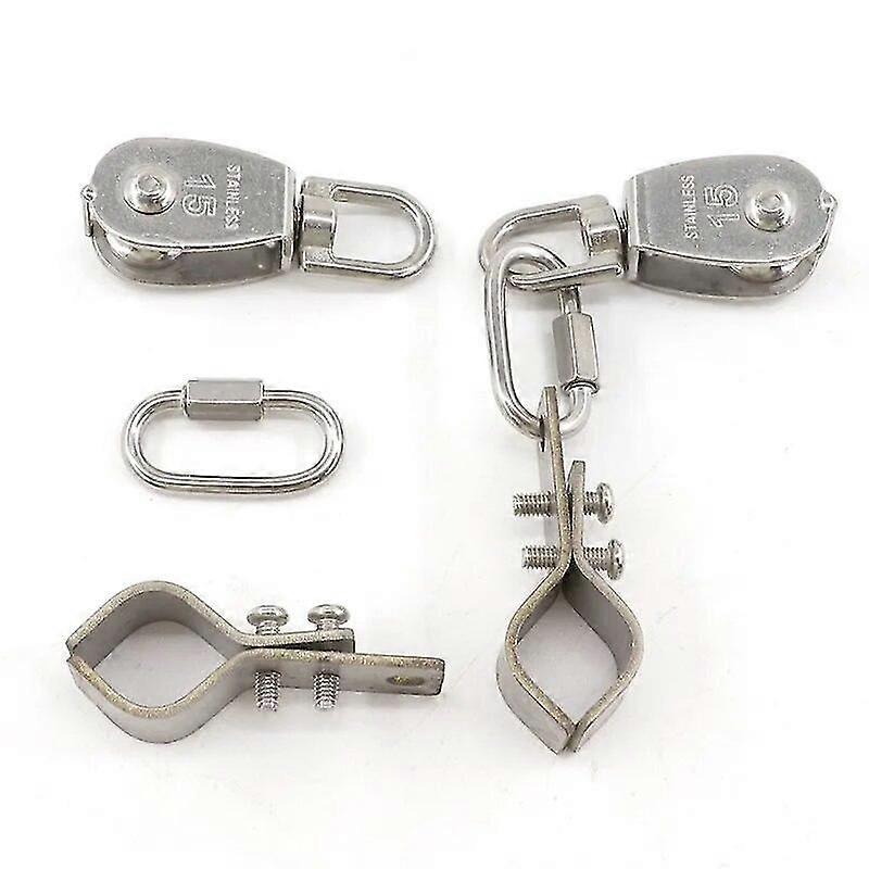 2~20Pcs SS304 Stainless Steel Pulley Telescopic Sunshade Net ...