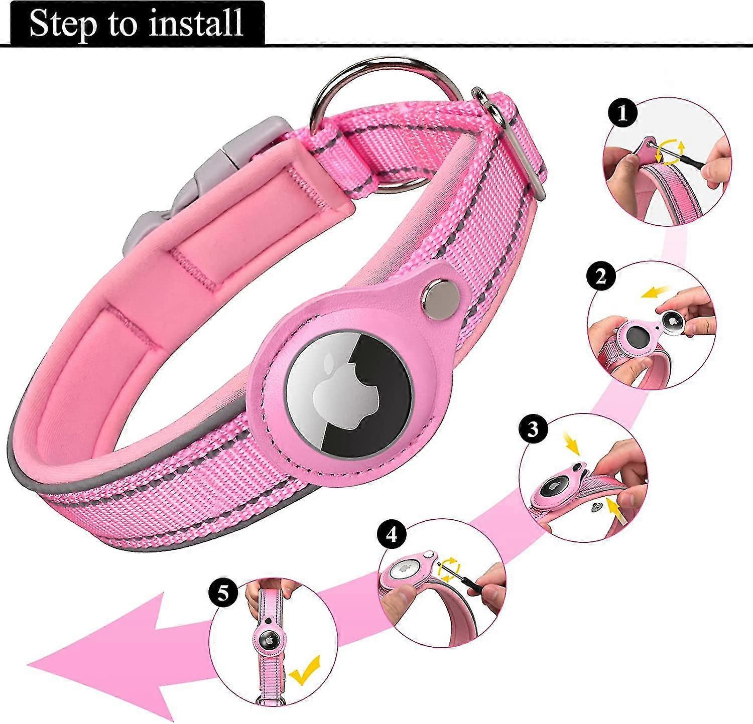 Padded Dog Collar for AirTag, Apple Airtag Reflective Dog Collar ...