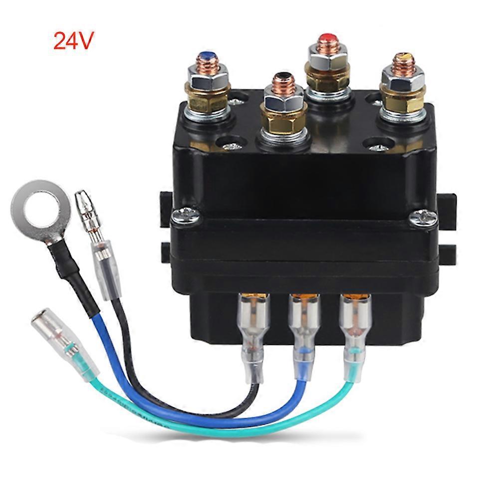 Universal 12v 24v 250a Winch Remote Contactor Winch Control Solenoid Relay Twin Wireless Remote ...