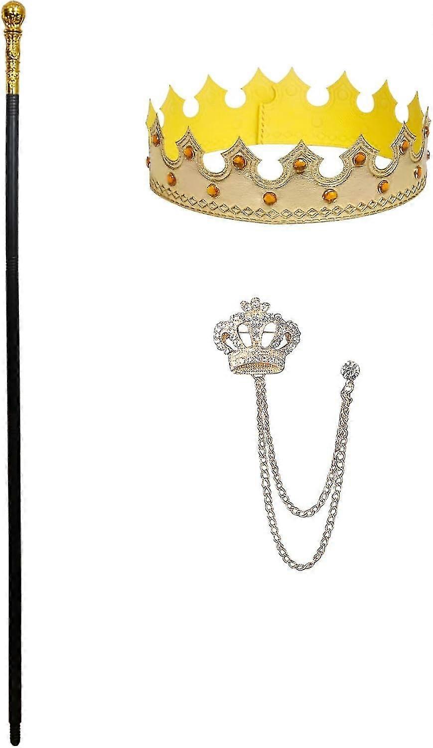 Adult King Costume Set King Robe Cape Queen Costume Crown Scepter Lord ...