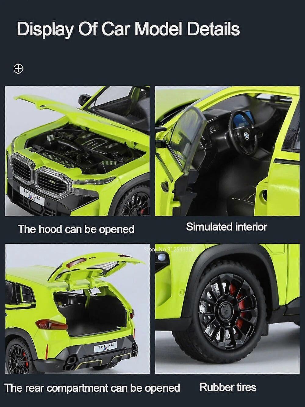 1/24 BWM XM SUV Toy Car Model Alloy Diecast Pull Back with Sound Light ...