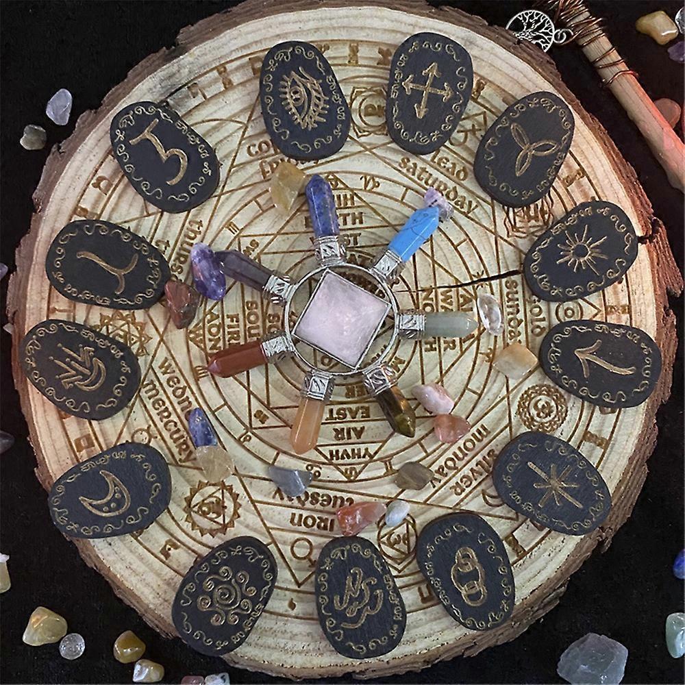 Wood Witches Runes Set of 13, Engraved Gypsy Symbol for Meditation ...