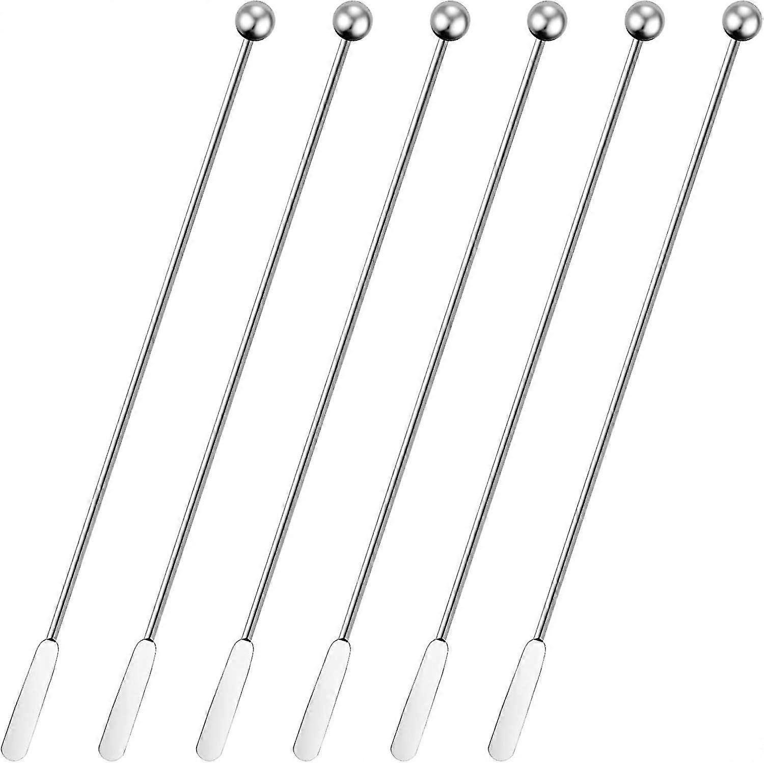 6 Pcs Cocktail Paddle Drink Stirrers, Stainless Steel Coffee Stirrers ...