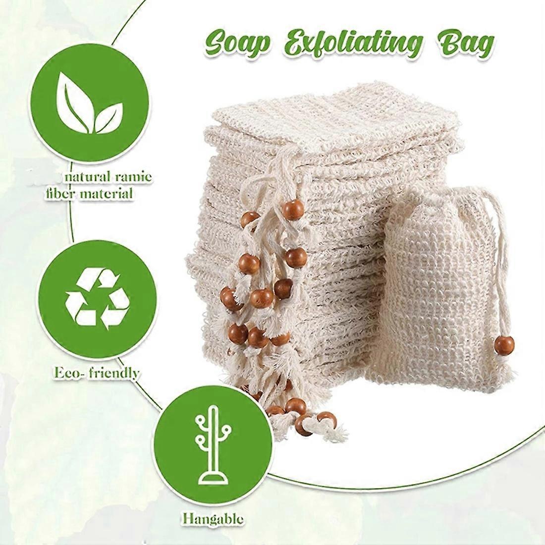 40 Pack Soap Exfoliating Bags,Soap Saver Made Sisal Mesh Soap Bag Bar ...