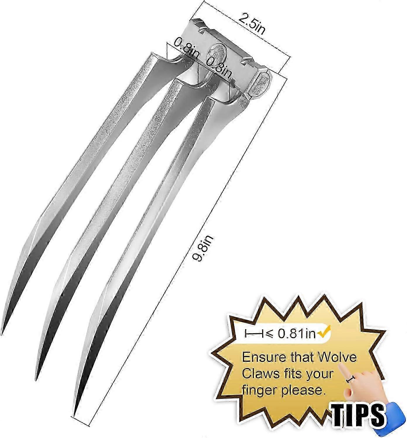 Superhero Wolverine Claws for Adults - Set of 2 Silver Wolf Claws for ...