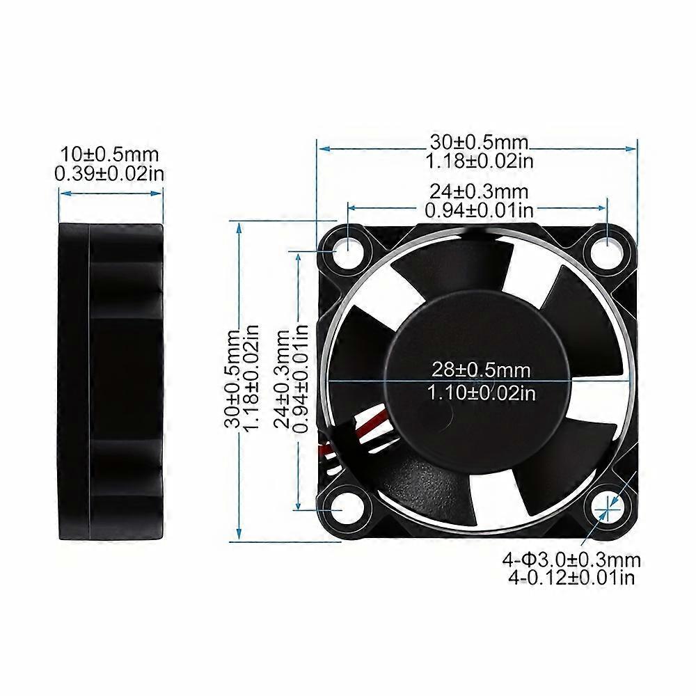 3pcs High-Performance 3010 Cooling Fan - 30x30x10mm, 5V/12V/24V, DC ...