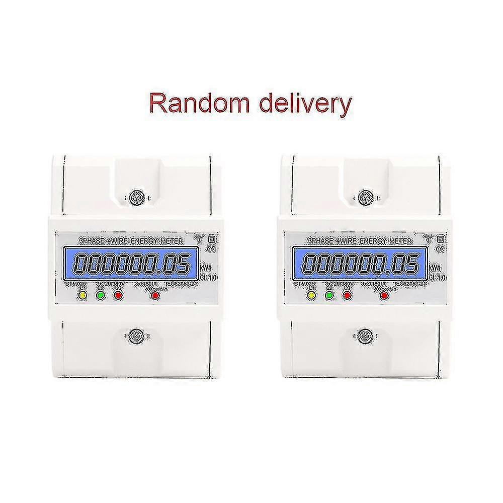 3 Phase 4 Wire Energy Meter 220/380v 5-80a Energy Consumption Kwh Meter Din Rail Installation ...