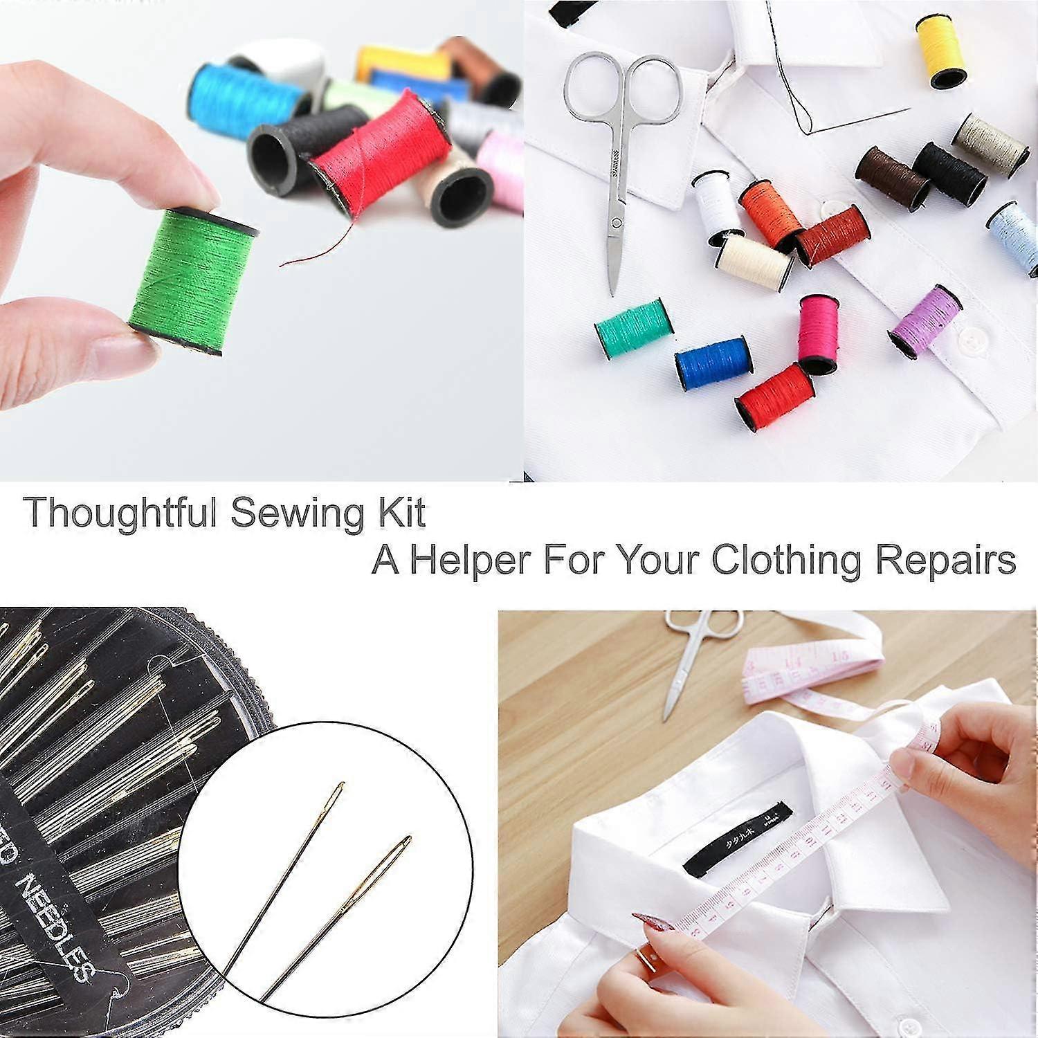 Travel Sewing Kit with over 70 DIY advanced sewing supplies, featuring ...