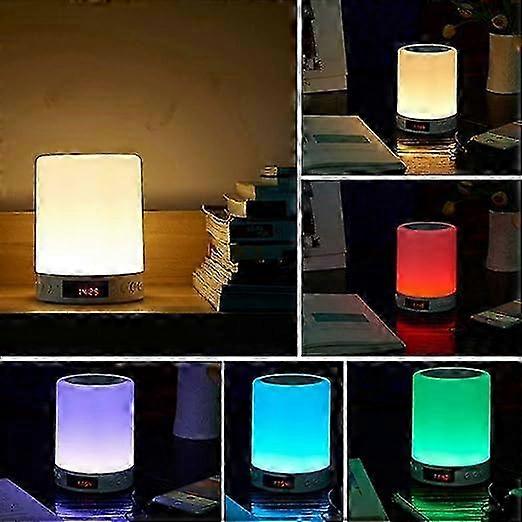 Bluetooth Speaker Dimmable Bedside Lamp Touch Control RGB 6 Color ...