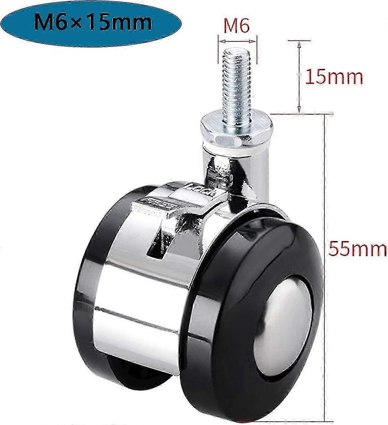 4 Pieces Swivel Castors For Furniture, M6 / M8 Chair Trolley Threaded ...