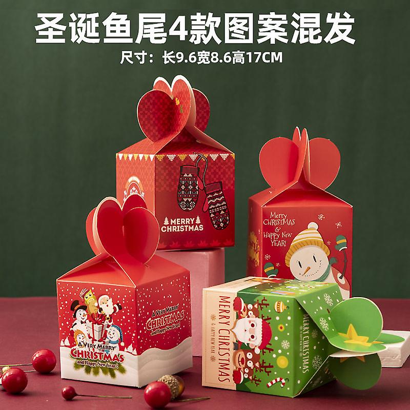 Random Style 10pcs Christmas Apple Box Christmas Fruit Packing Box ...