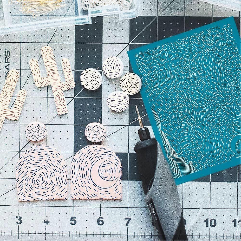 5x4 Inch Clay Stencils Starry Sky Pattern Silk Screen for Polymer Clay ...