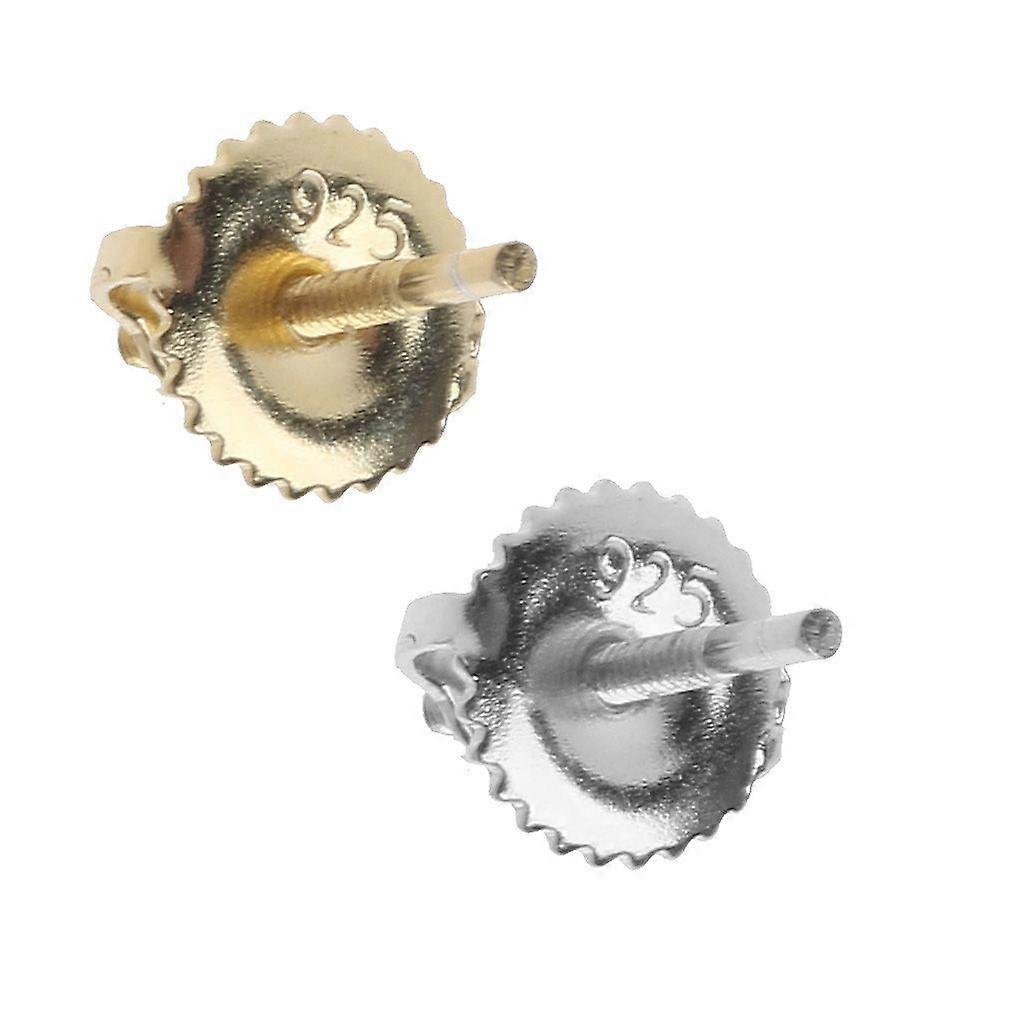 4 Pairs 925 Sterling Silver Secure Screw on Earring Backs Replacement ...
