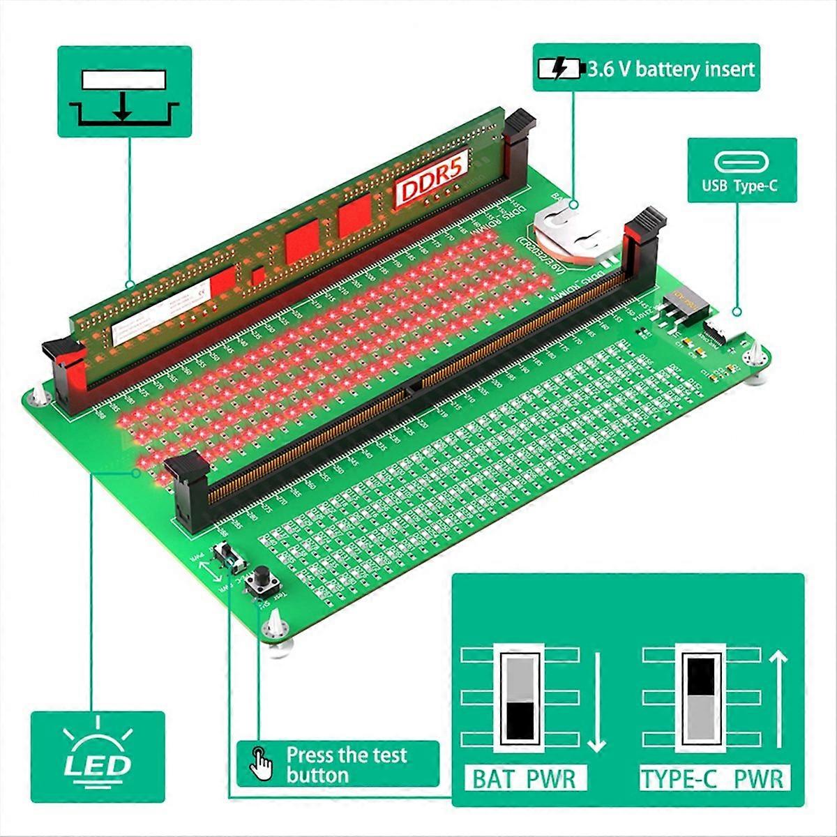 DDR5 RDIMM/UDIMM Memory Tester DDR5 Memory Test Card | Fruugo SE