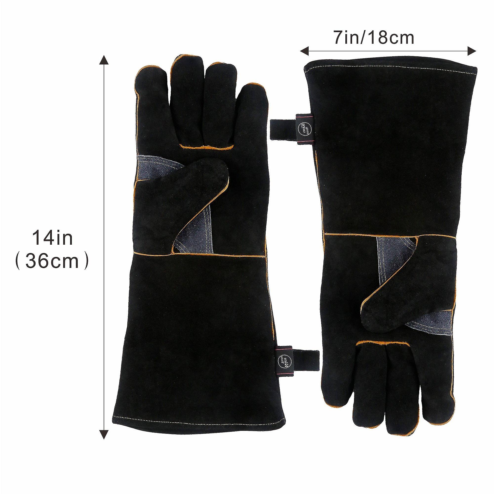 Extreme Heat & Fire Resistant Gloves Leather With Kevlar Stitching,perfect For Fireplace, Stove ...