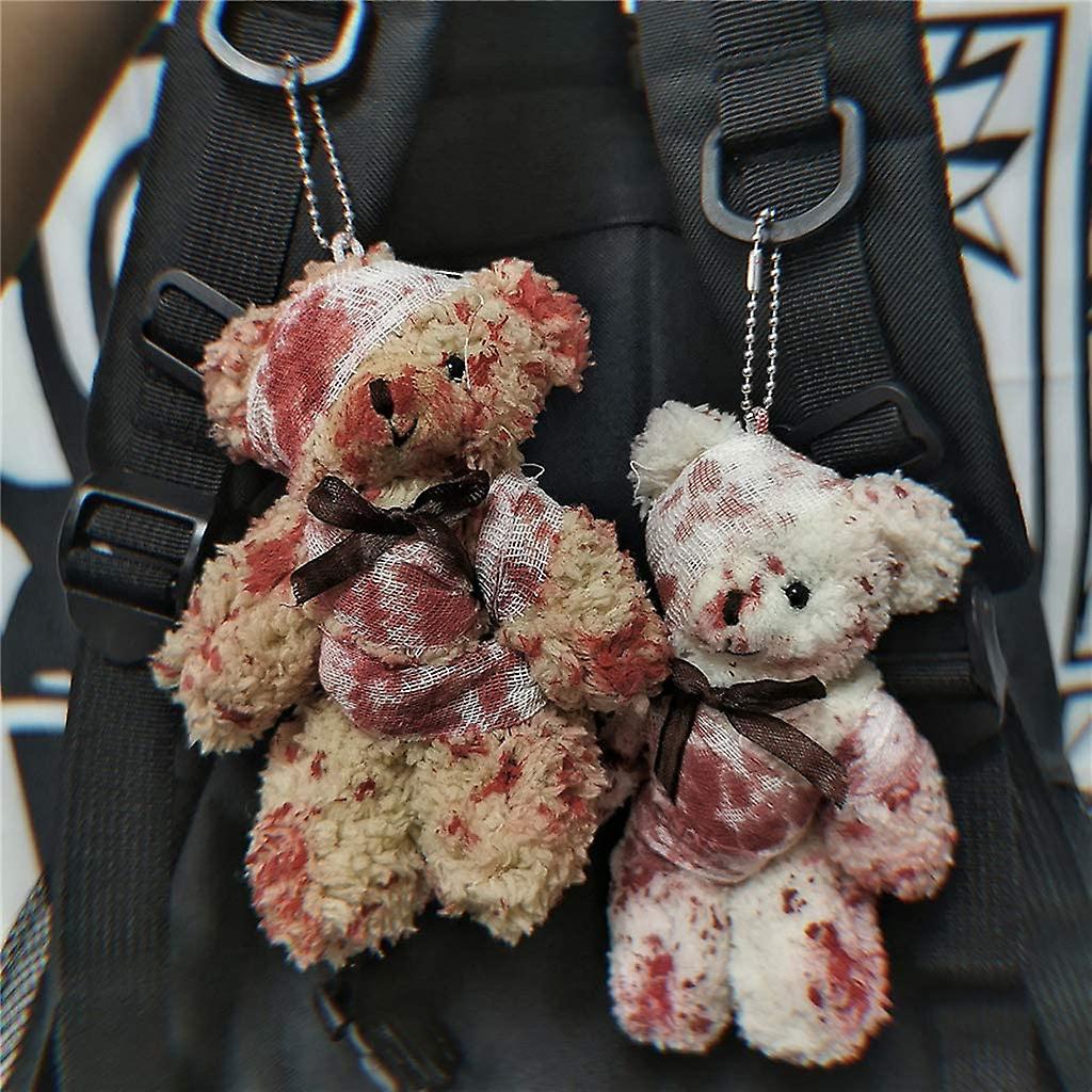 Lianglin Wu Key Chain For Women And Men, Punk Bloody Plush Bear ...