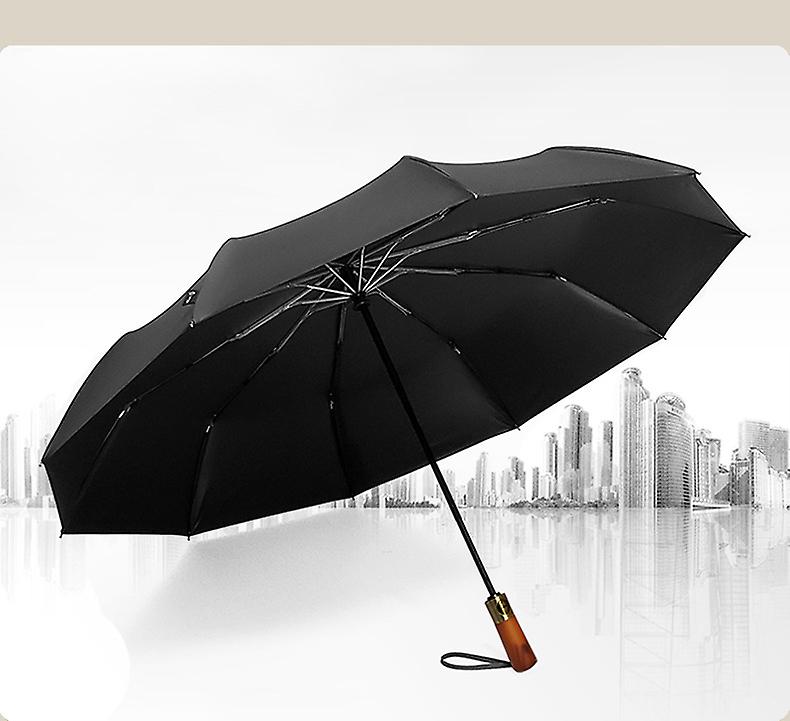 12 Ribs Wooden Fully Automatic Reverse Umbrella Large Folding Sun ...