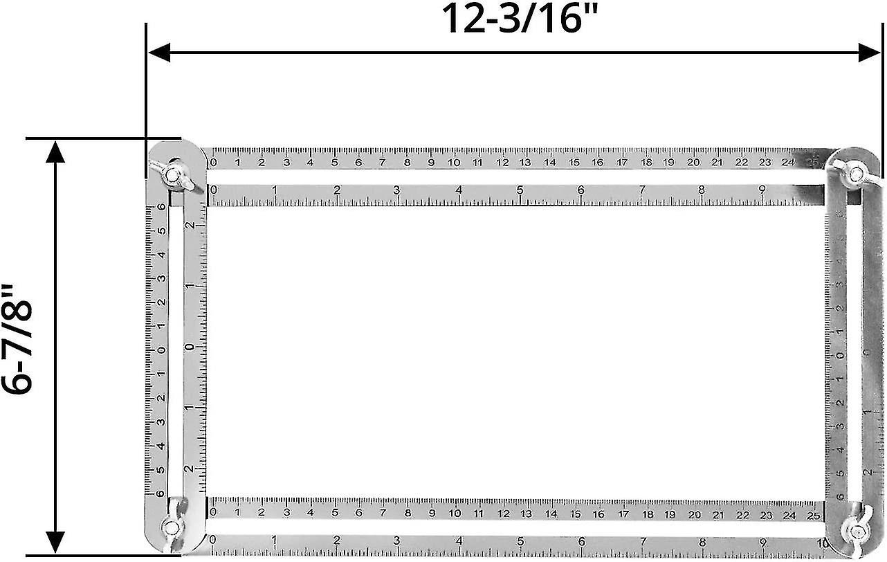 Angle Measuring Ruler,four Folding Aluminum Alloy Double Scale Folding ...