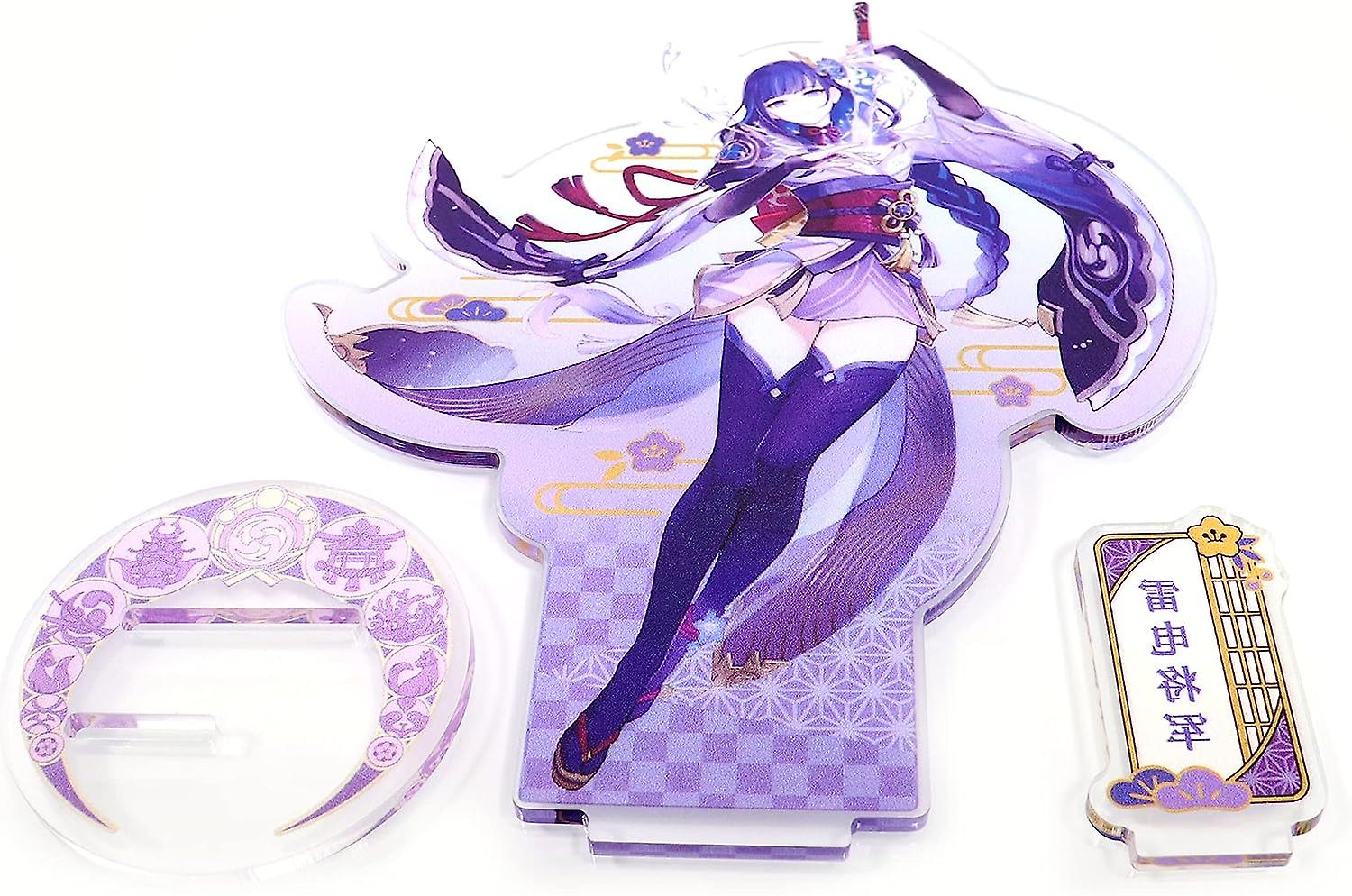 Exquisite Genshin Impact Figier Stand. 3pcs Dual Insert With Background ...