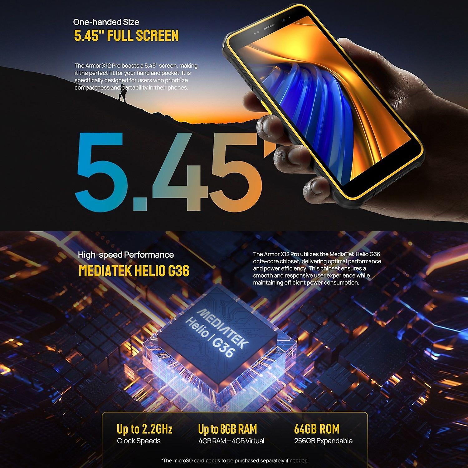 Ulefone Armor X12 Pro 4GB+64GB IP68/IP69K Rugged 5.45 inch Android 13 Green | Fruugo AU