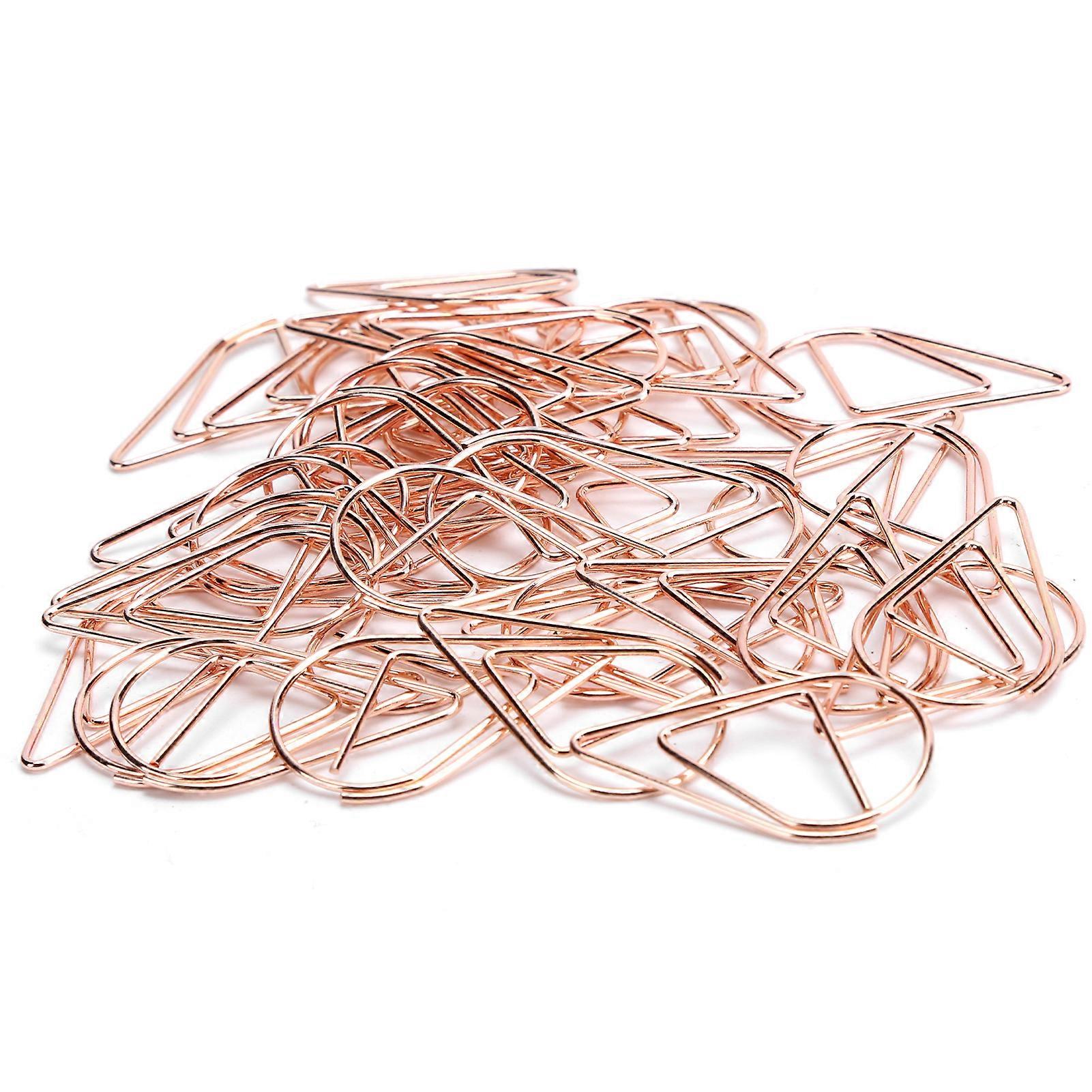 Water Drops Shape Paper Clips 40Pcs Rose Gold Cute Pins for Office File ...