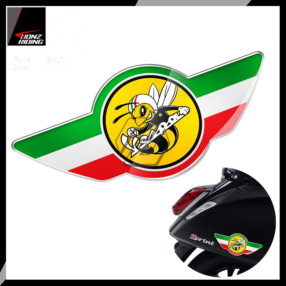 For Piaggio Vespa Sticker 3d Motorcycle Decal Italy Flag Bee Wing ...