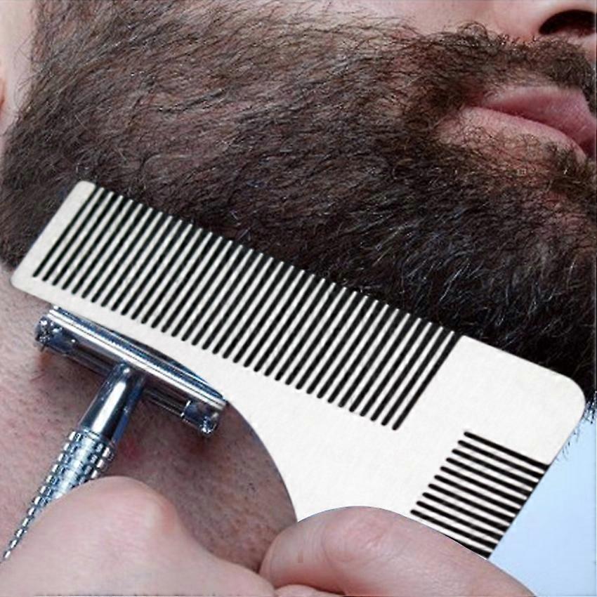 L Shaped Stainless Steel Beard Shaper Facial Hair Shaping Tool | Fruugo UK